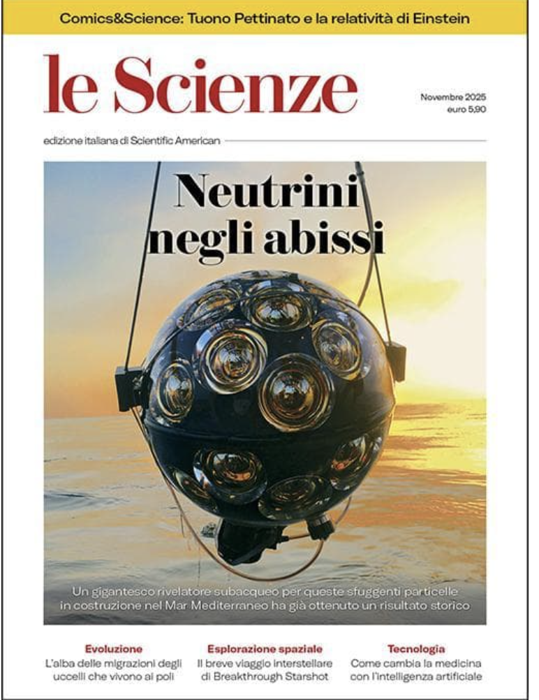 Le Scienze dedicano la copertina di novembre al neutrino record ...